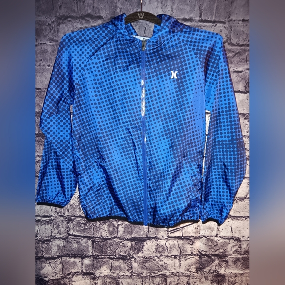 Hurley | Jackets & Coats | Hurley Blue And Black Zip Up Sz Medium ...